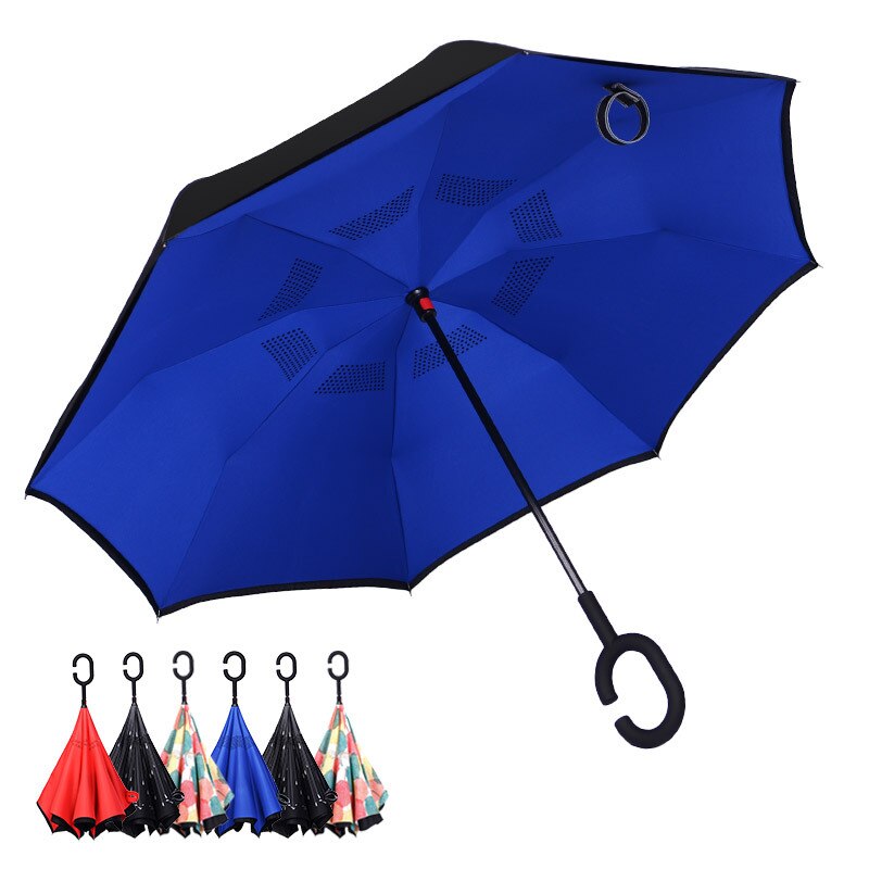 Long Handle Double Inverted Umbrella Windproof Rev... – Vicedeal