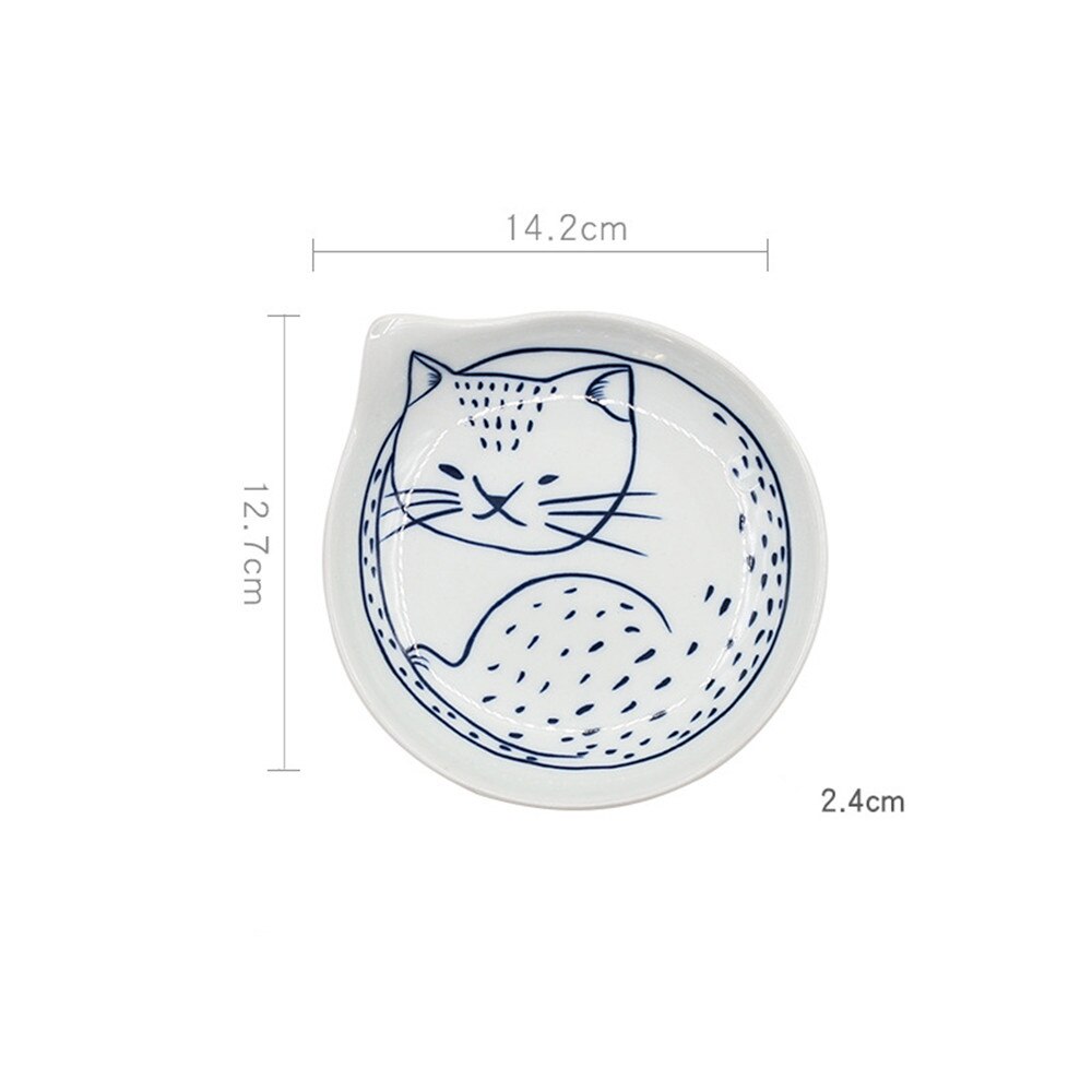 Japanese Cartoon Cutlery Cute Cat Ceramic Dish Hom... – Vicedeal