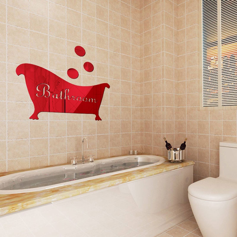 3D Acrylic Mirror Bathroom Wall Sticker DIY bathtu... – Grandado