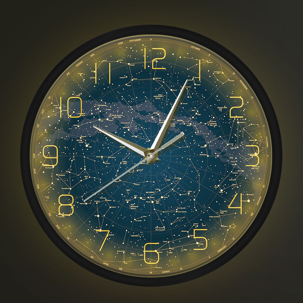 Starry Sky 12 Constellations Wall Clock Luxury Mod... – Grandado