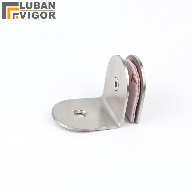 Stainless steel Single side 90 glass clamp Against... – Grandado