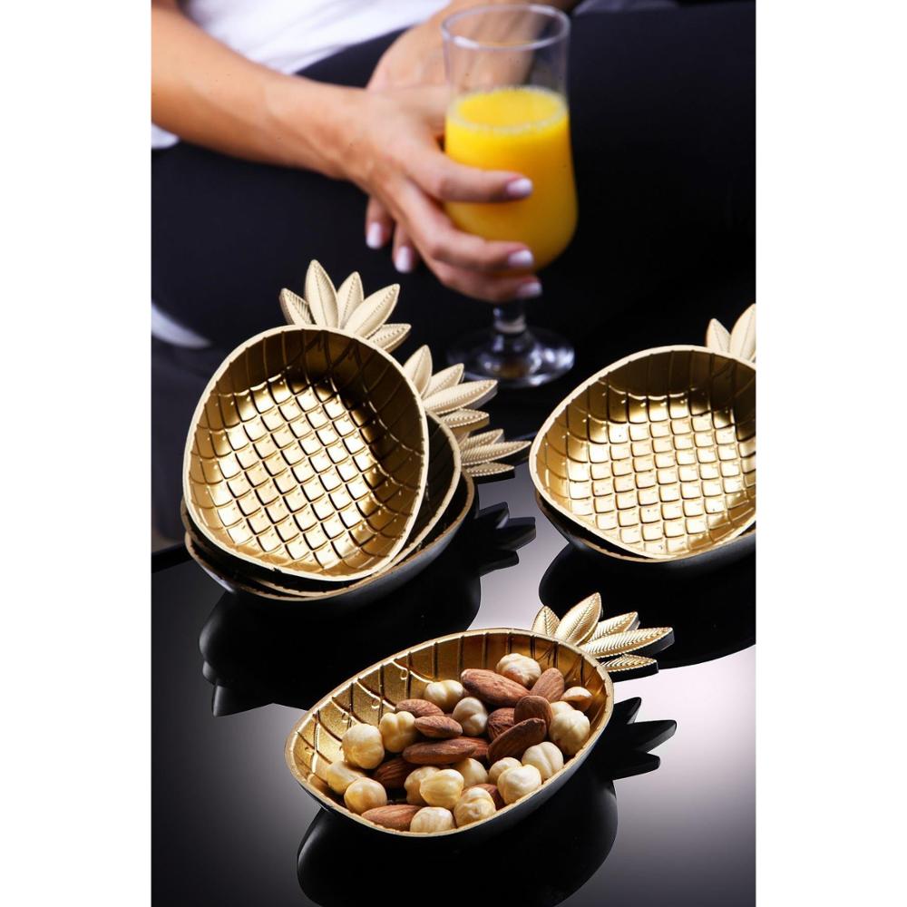 6 Piece Pineapple Snack Plate Gold Will Add Color ... – Vicedeal
