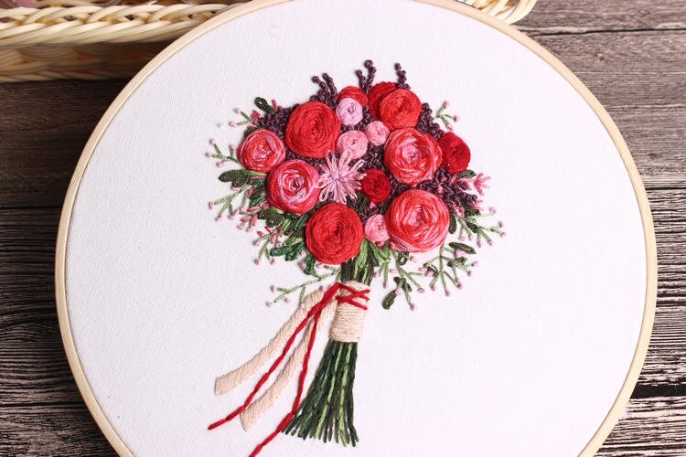 Bridal Bouquet Embroidery Kit DIY Needlework Flowe... – Vicedeal