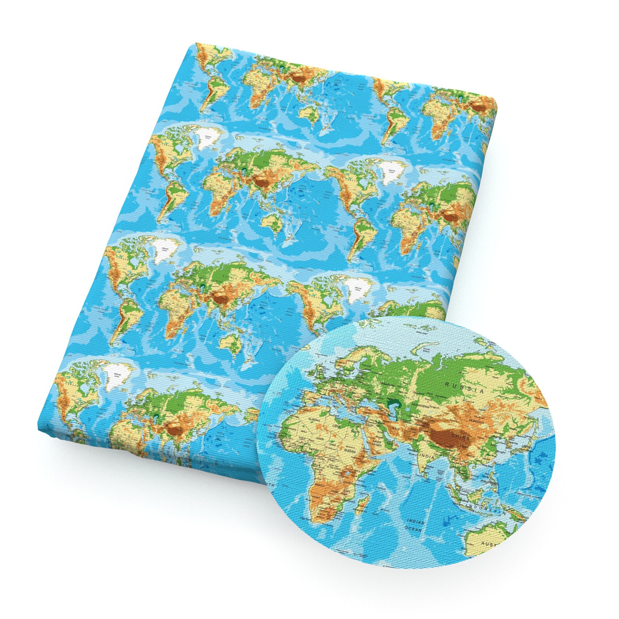 50*145cm Map Series Patchwork Printed Polyester Co... – Vicedeal