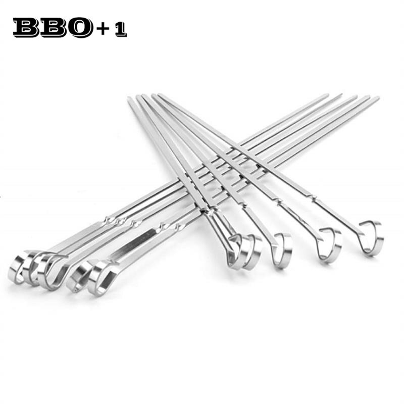 17.7in (45cm) Stainless steel Flat BBQ Sticks Meta... – Grandado