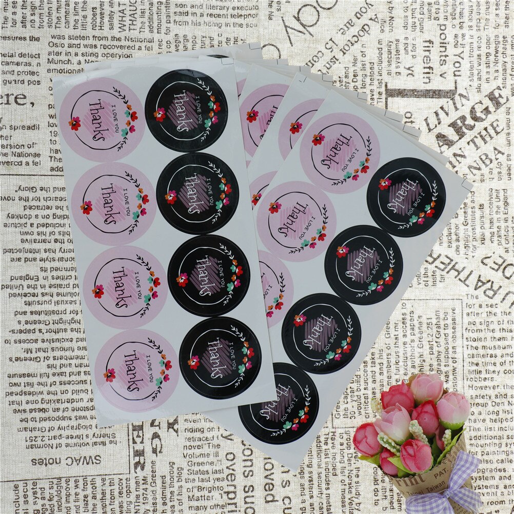 10sheets/80pcs Round Shaped Thank You Letters Flow... – Grandado