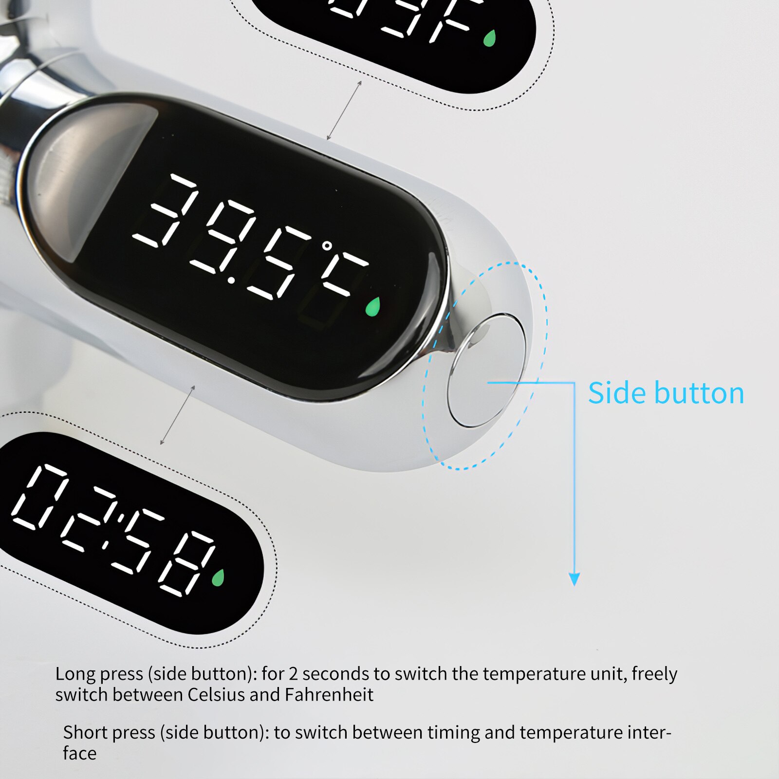 360 Graden Draaibare Digitale Douche Thermometer E... – Vicedeal