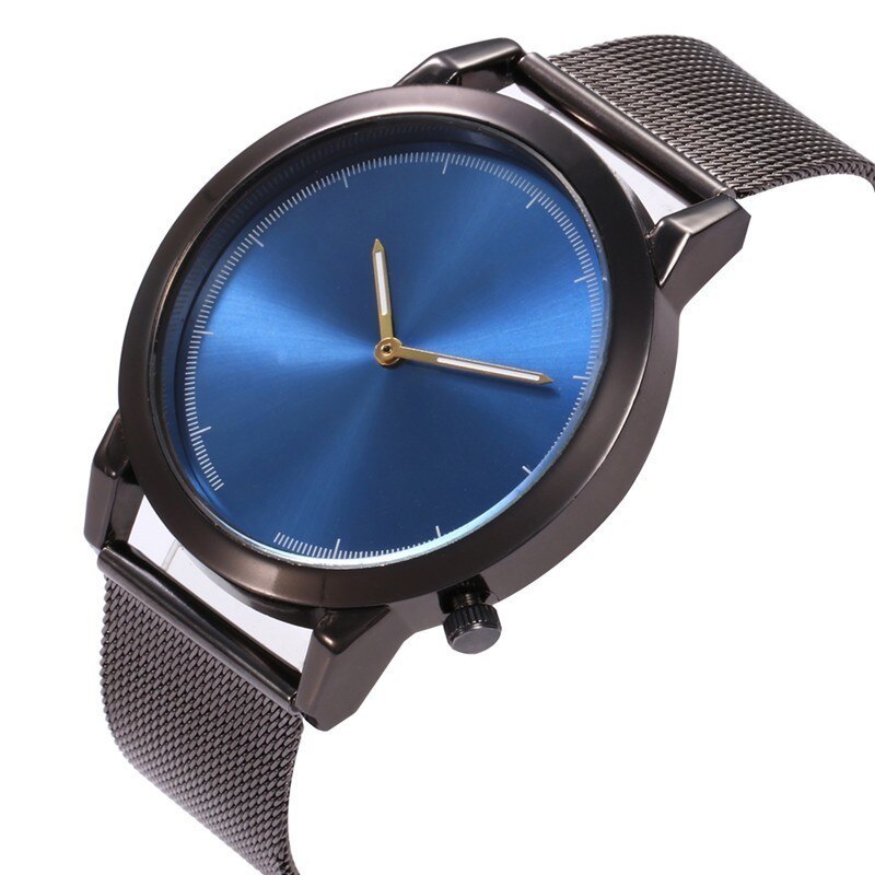 Blue dial minimalist ultra-thin watch white mesh w... – Vicedeal