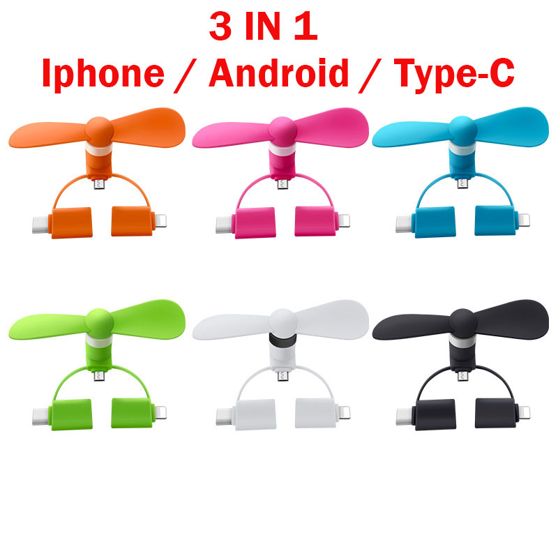 3 IN 1 Portable Cell Phone Mini USB Fan Cooler for... – Vicedeal