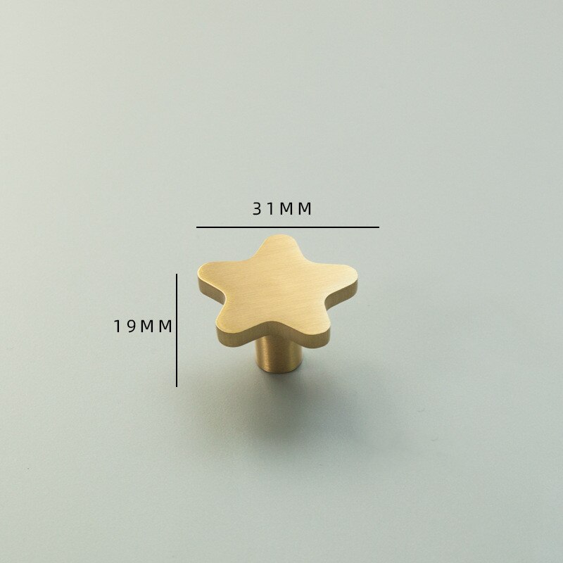 Modern Simple Solid Brass Drawer Star Knobs Deluxe... – Vicedeal