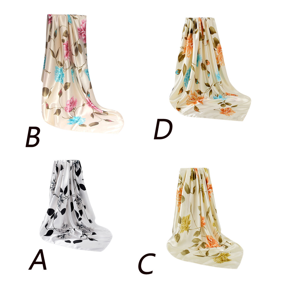 luxury Retro Head Neck Silk Scarf Thin Shawls 90X9... – Grandado