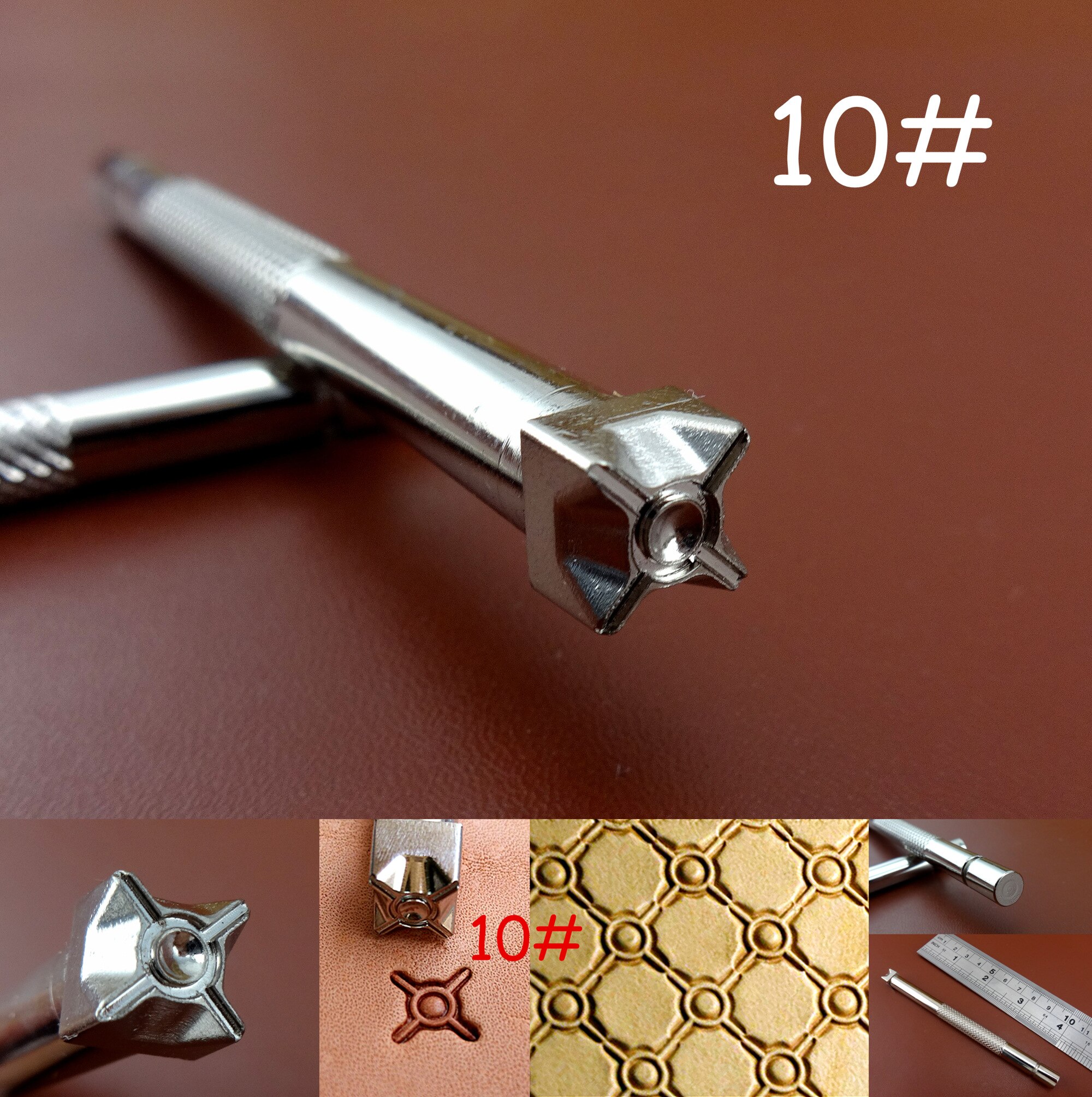 1 Pc 10 # Staal Lederen Craft Staal Carving Stempe... – Grandado