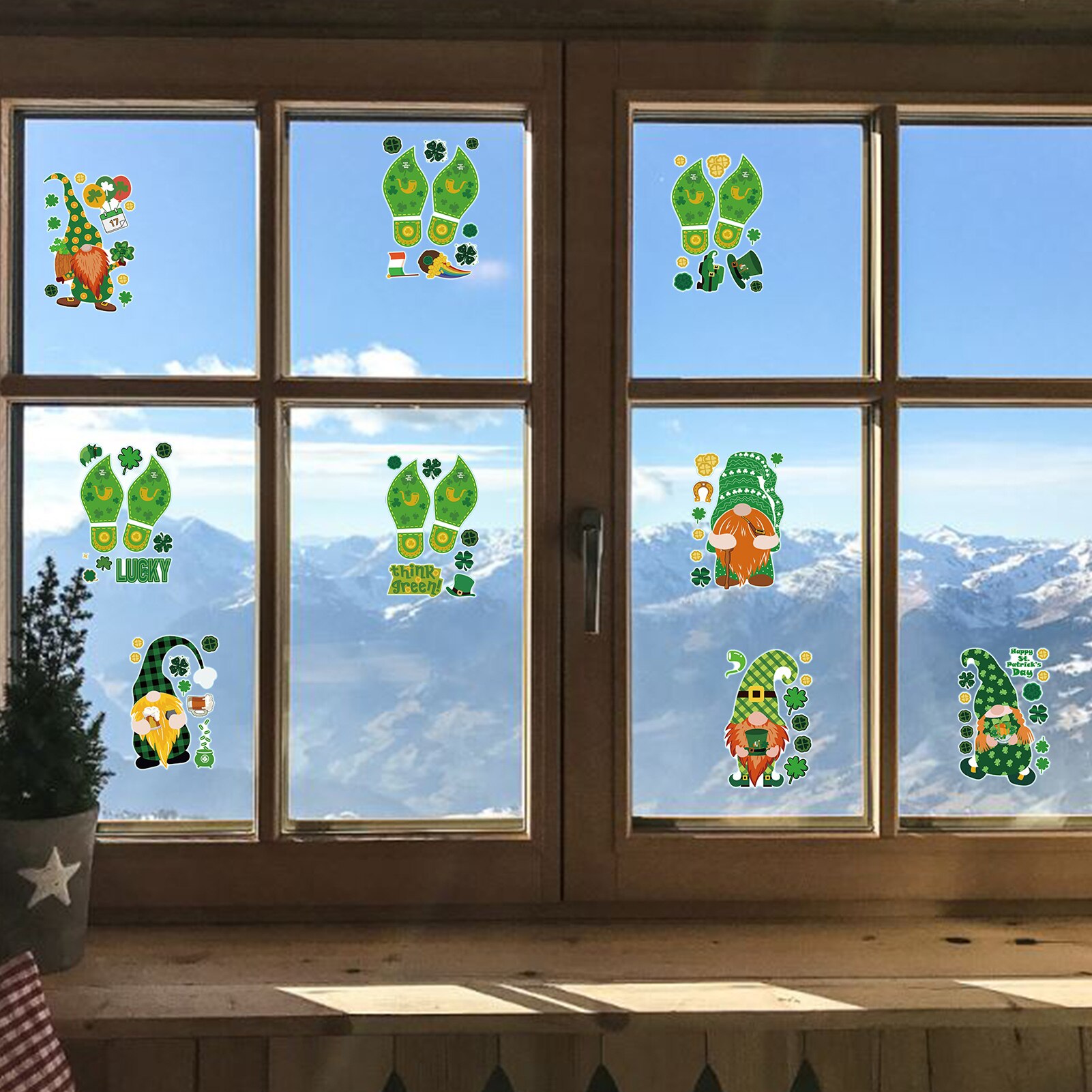 St. Patrick's Day Window Clings Decal Gnome Sticke... – Grandado