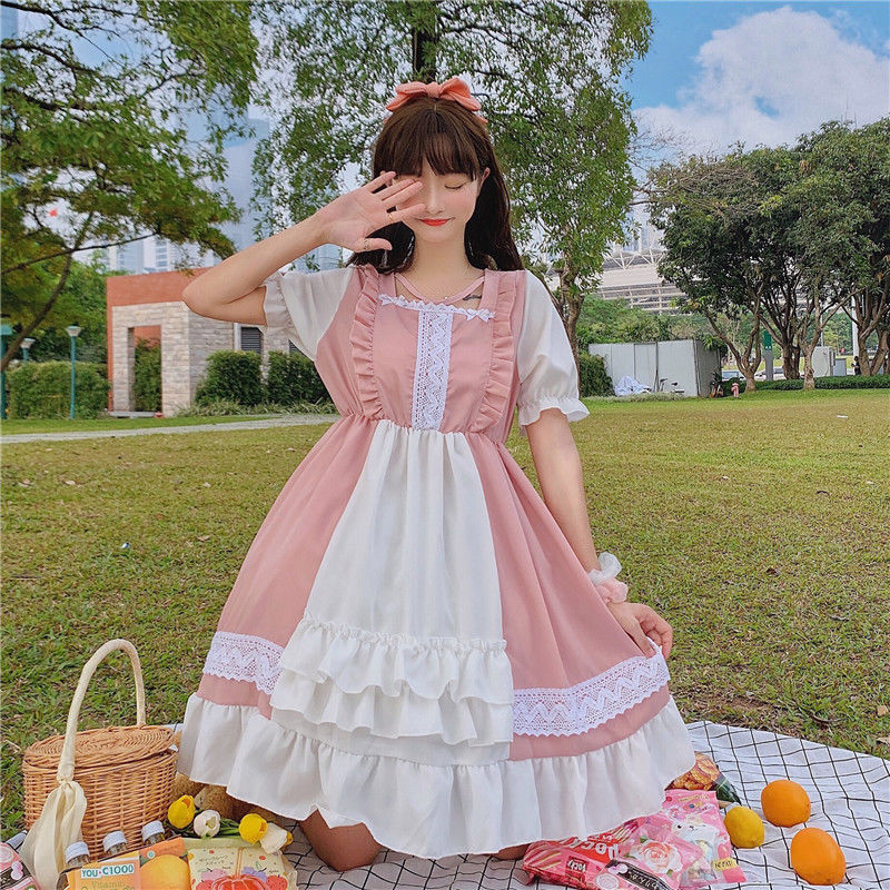 Japanse Zoete Roze Lolita Jurk Leuke Student Korte Grandado japanse-zoete-roze-lolita-jurk-leuke-student-korte-grandado