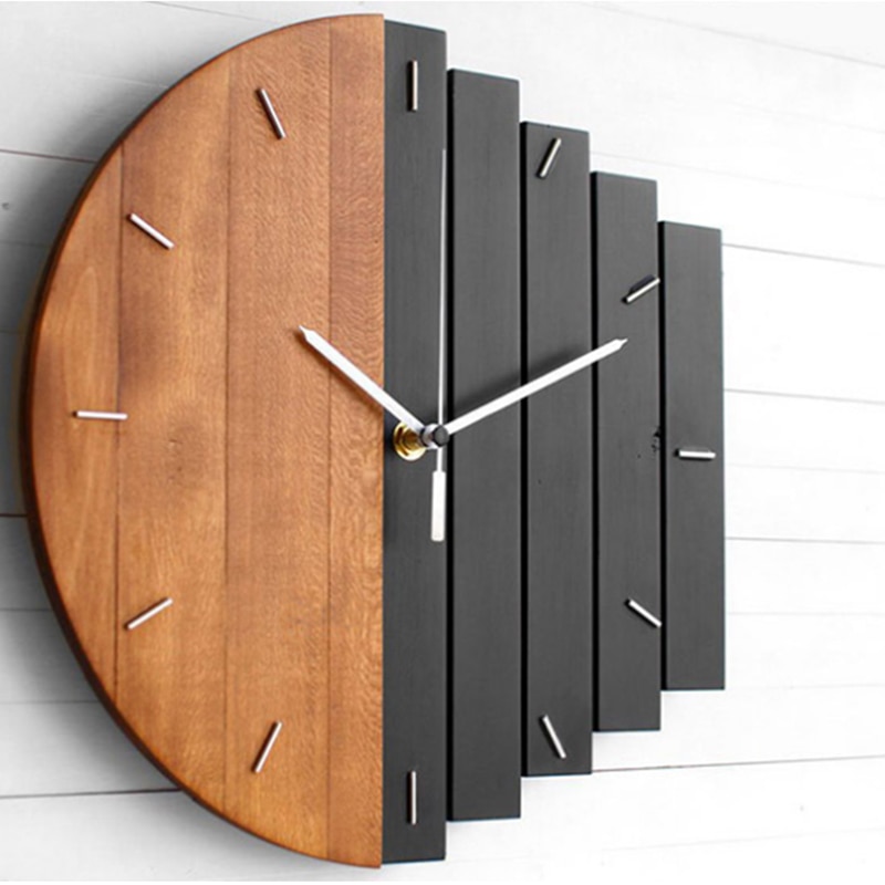 Wooden Wall Clock Modern Vintage Rustic Shabby Clo... – Grandado