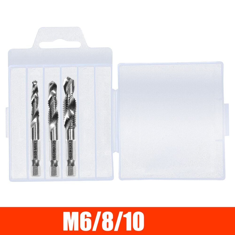 M3 M4 M5 M6 M8 M10 Titanium Tap Drill Bit Set Hex ... – Vicedeal