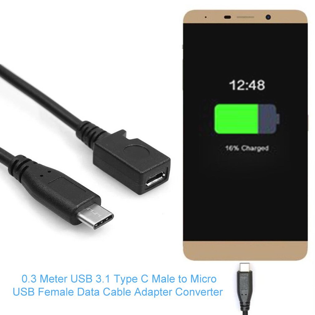 0.3 meter usb 3.1 type c han til mikro usb hun dat... – Grandado