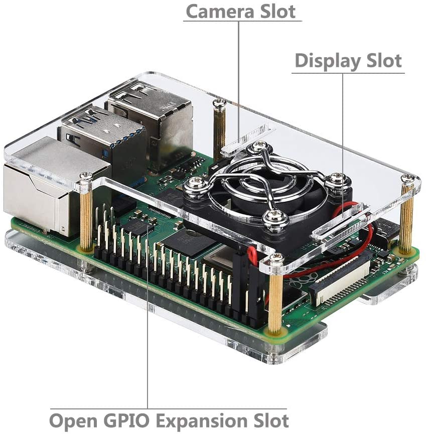 Raspberry pi 4 mini kuffert 2 lag akryl med heats... – Grandado