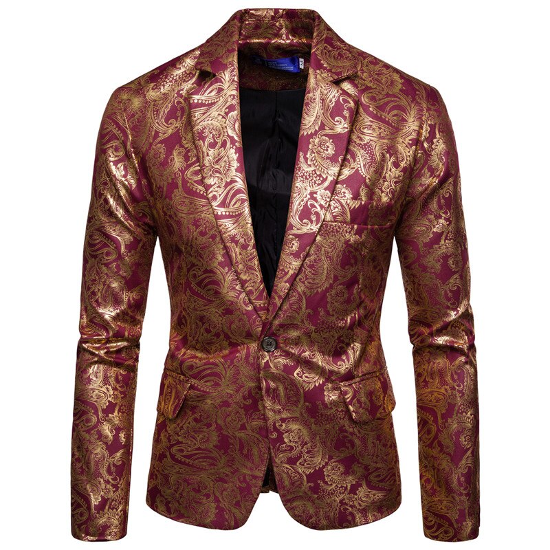 Hombre estampado de Cachemira de color dorado bron... – Vicedeal