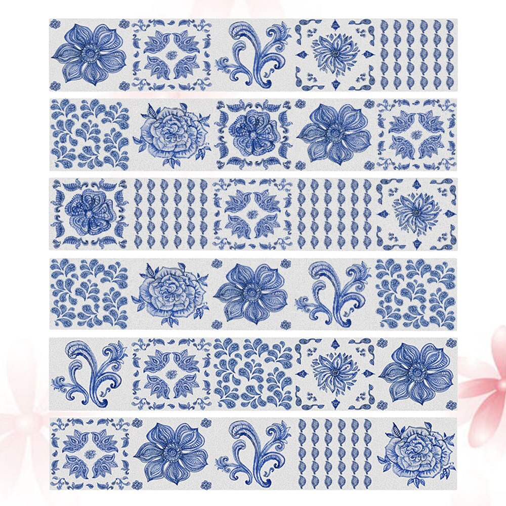 6pcs Blue and White Porcelain Style Stairs Sticker... – Grandado