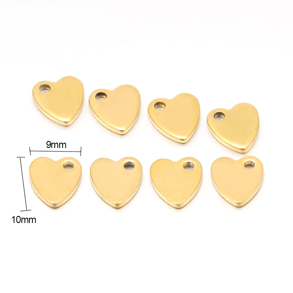 20Pcs Stainless Steel Small Flat Heart Charms Pend... – Grandado