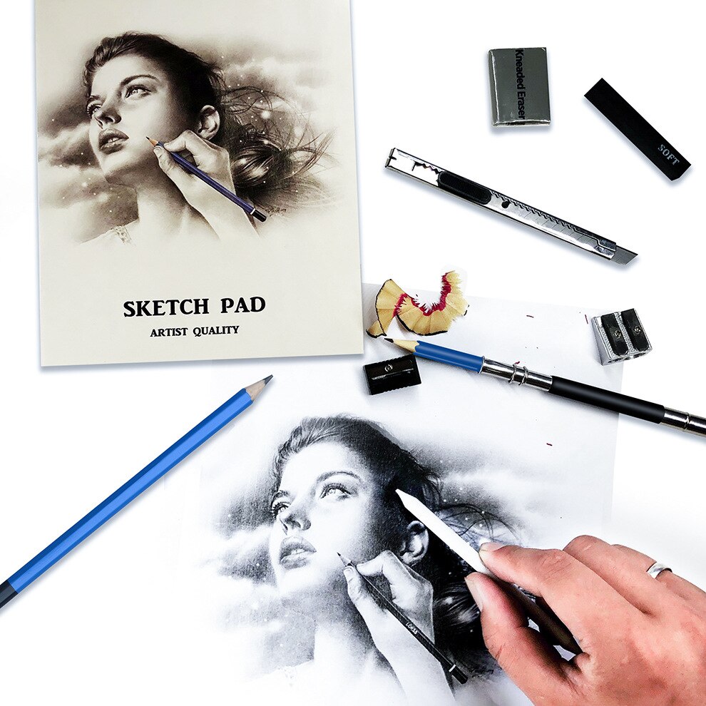 60Pcs/Set Sketch Pencil Wooden Box Sketch Tools Ch... – Grandado