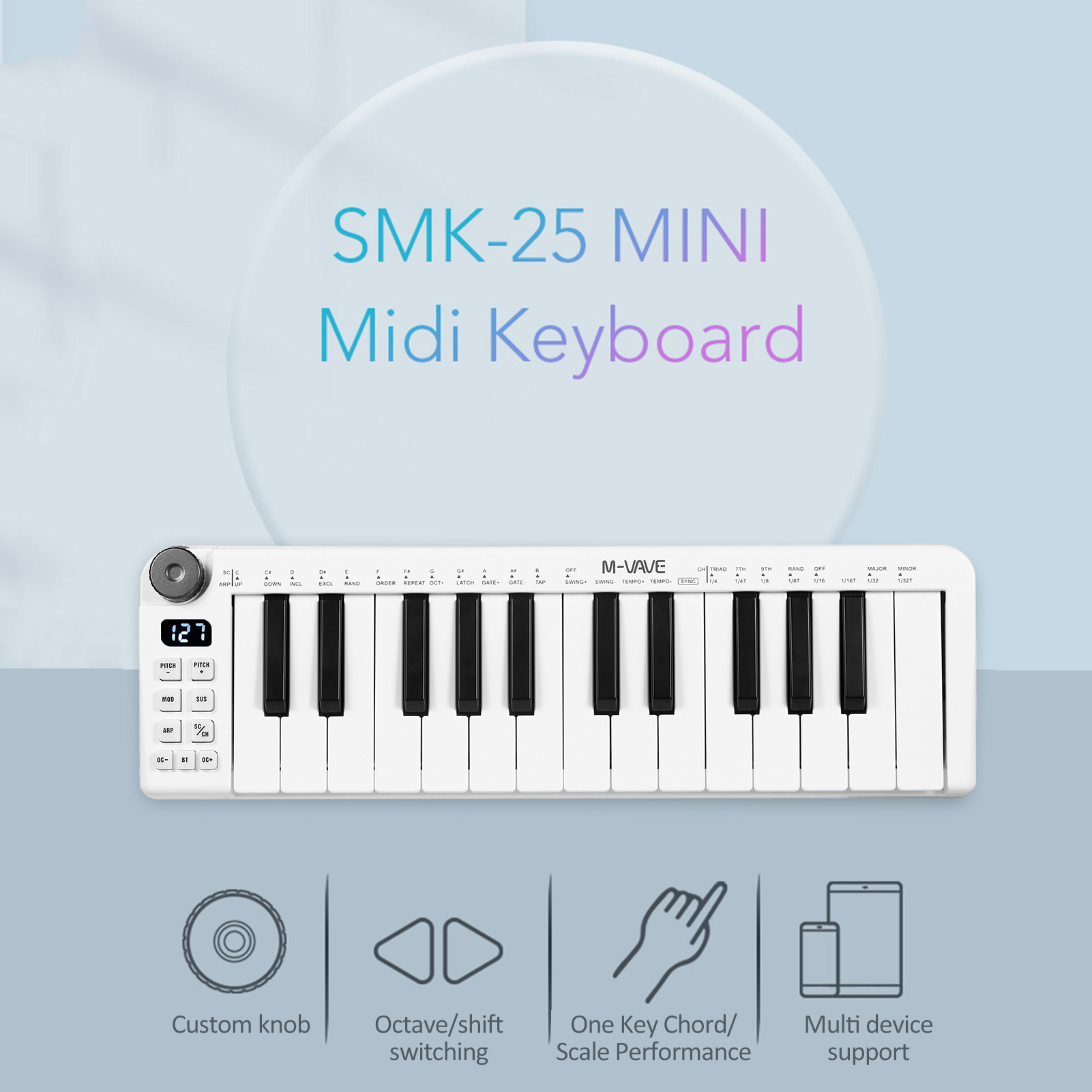 M-VAVE SMK-25mini MIDI Keyboard 25-Key MIDI Contro... – Grandado