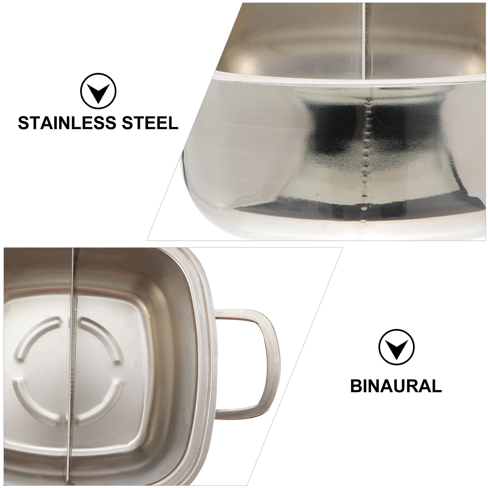 1Pc Stainless Steel Chinese Pot Kitchen Pot Two-Fl... – Grandado
