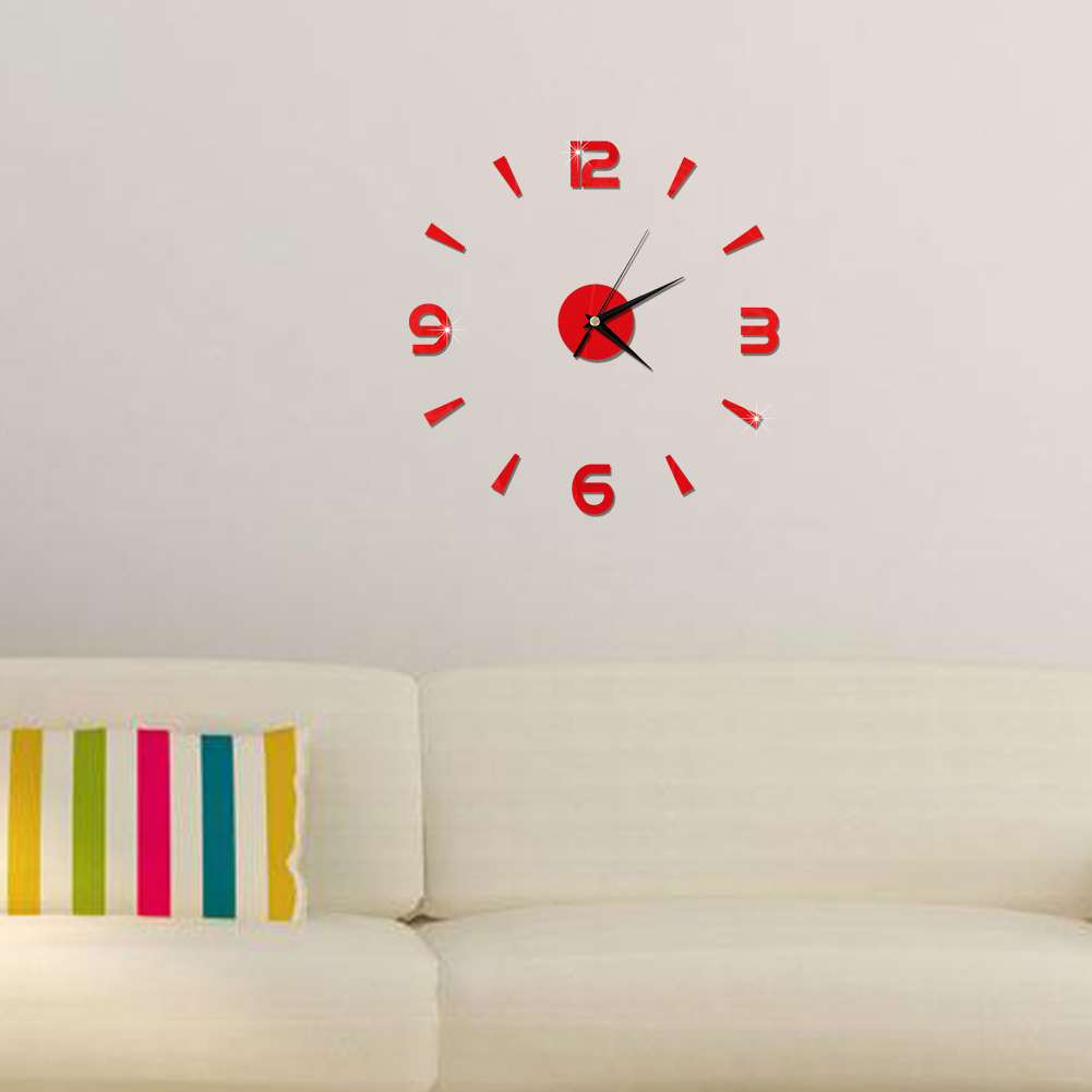 Wall Clock Sticker 3D Clock Quartz Watch Wall Cloc... – Vicedeal