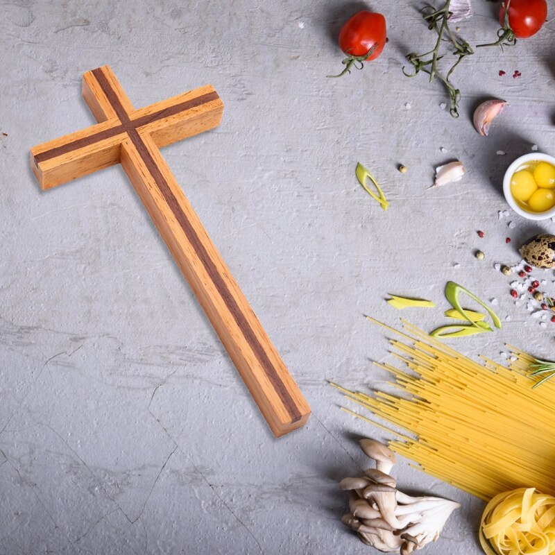 QX2E Handmade Wooden Cross Christ Ornaments Wall H... – Grandado