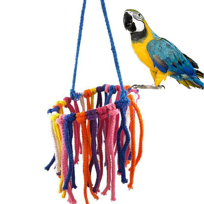 Interactive Pet Bird Parrot Rope Perches Cage Acce... – Grandado