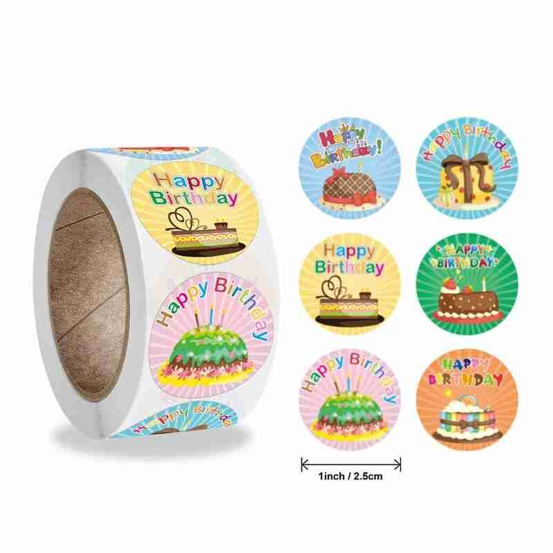 500 pcs/roll happy birthday sticker label birthday... – Vicedeal