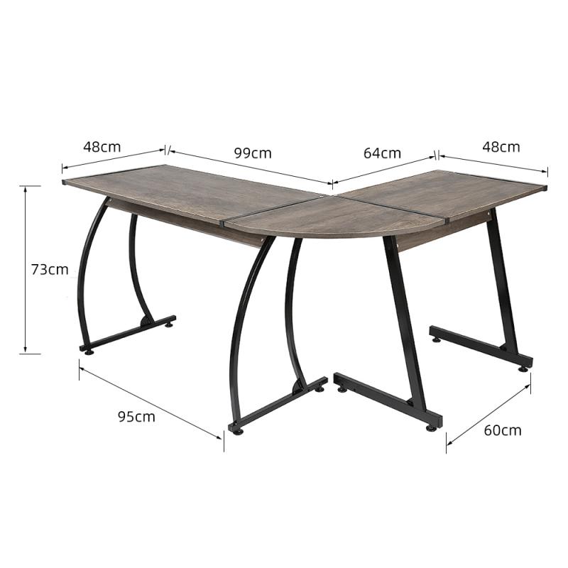 L-Shape Office Writing Desk Corner Computer Desk W... – Grandado