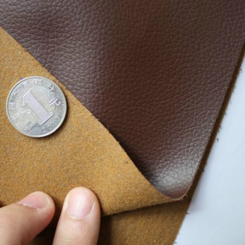 Brown Printing Faux Sewing PU Leather Fabric Handm... – Grandado