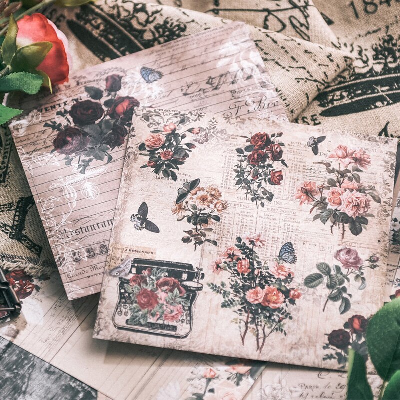 12Sheet Vintage Rose Flower Handmade Junk Journal ... – Vicedeal