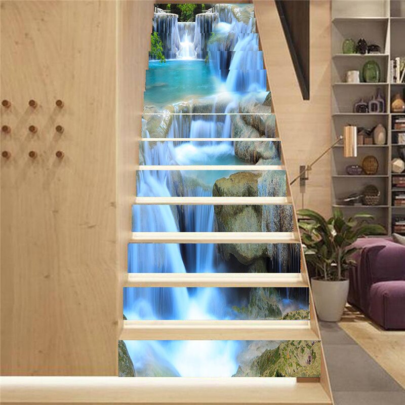 PVC wallpaper waterfall Graphics, simple 13 pieces... – Grandado