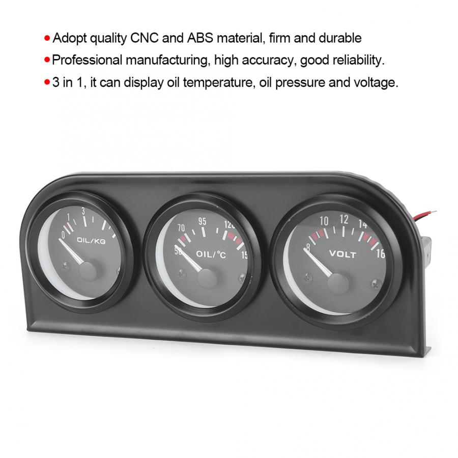 2in Universele Auto Gauge 3 in 1 Olie Temperatuur ... – Vicedeal