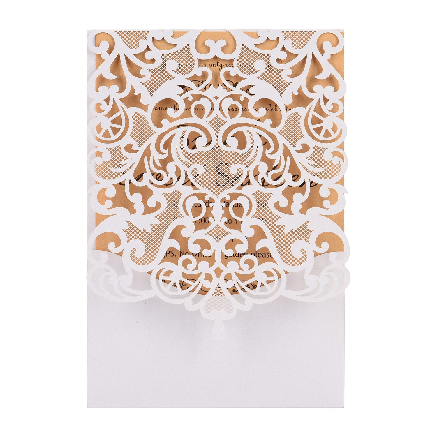 20Pcs Wedding Invitation Cards -Cut Gold Foil and ... – Grandado