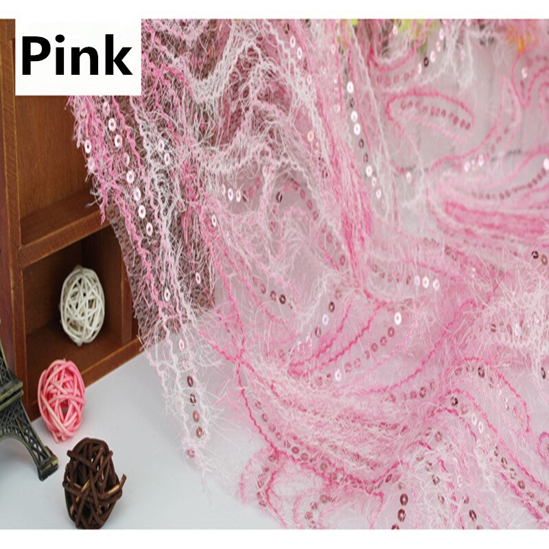DIY Fashing Feather Lace Sequin Fabric For Shows W... – Grandado