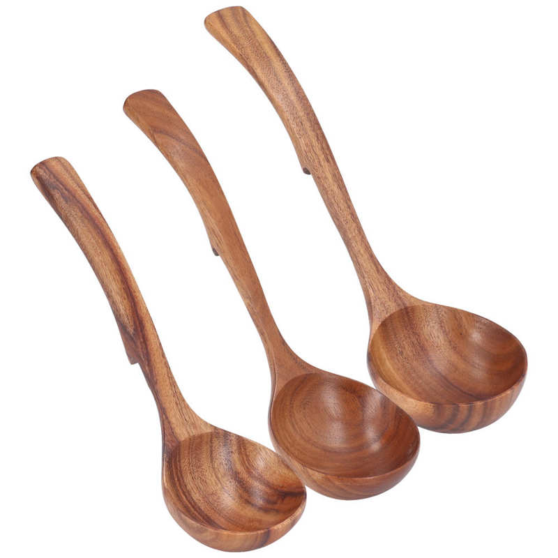 Porridge Spoon Acacia Wood Wooden Ladle for Kitche... – Grandado