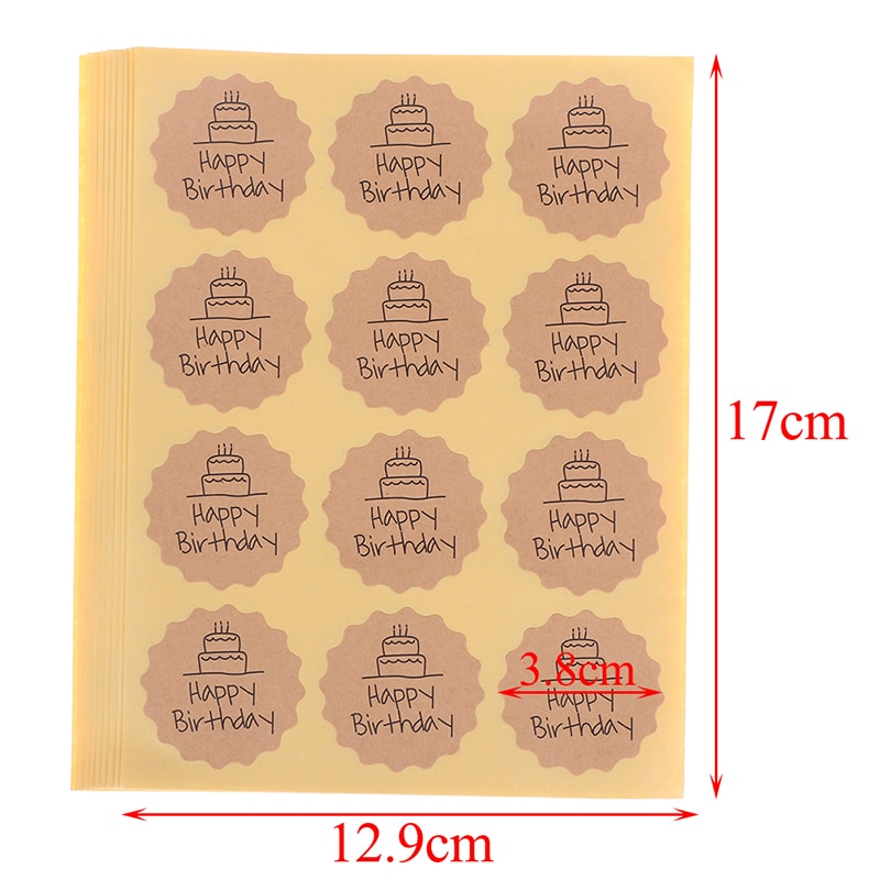 120pcs round label stickers happy birthday happy b... – Vicedeal