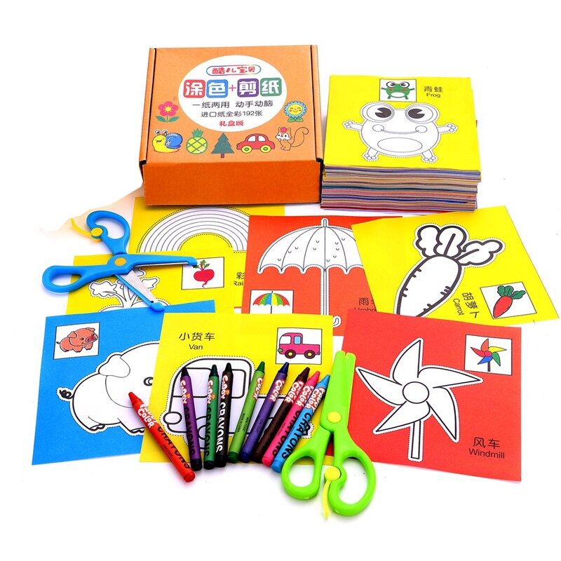96/192 Pcs Craft Paper Kids Toys DIY Cut Book With... – Grandado