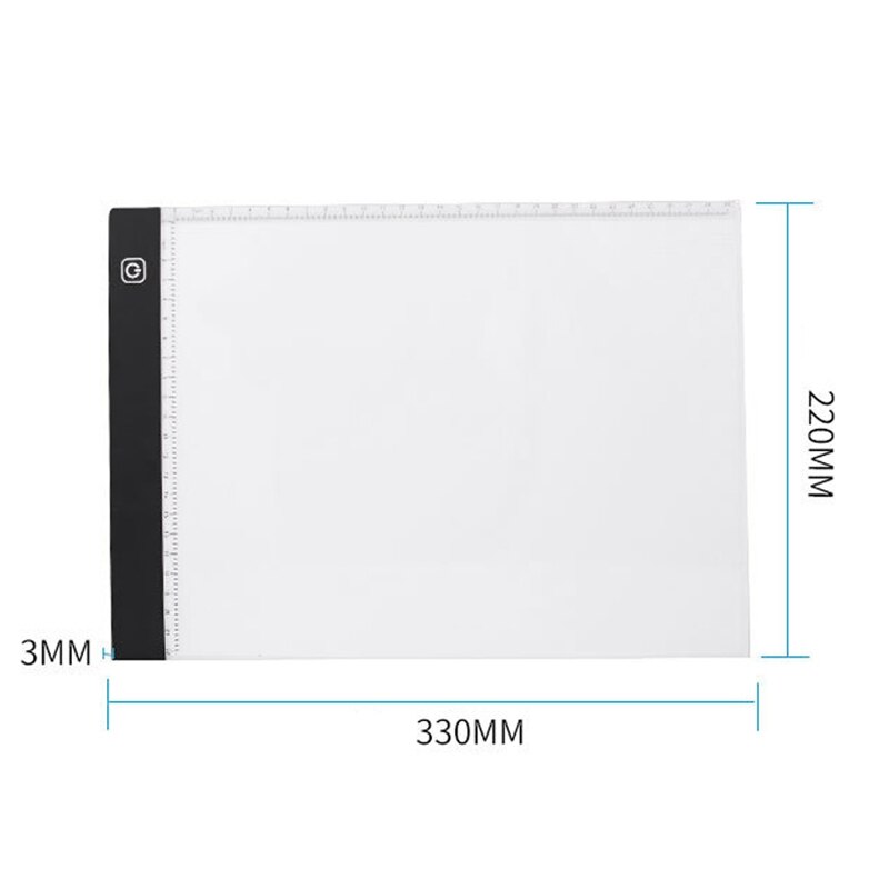 A4 Dimmable LED Drawing Copy Pad with Scale USB Po... – Vicedeal