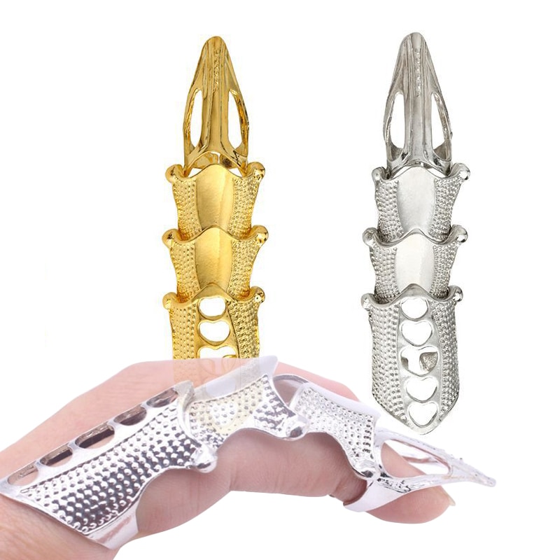 Full Finger Ring Silver Gold Color Band Skull Goth... – Grandado