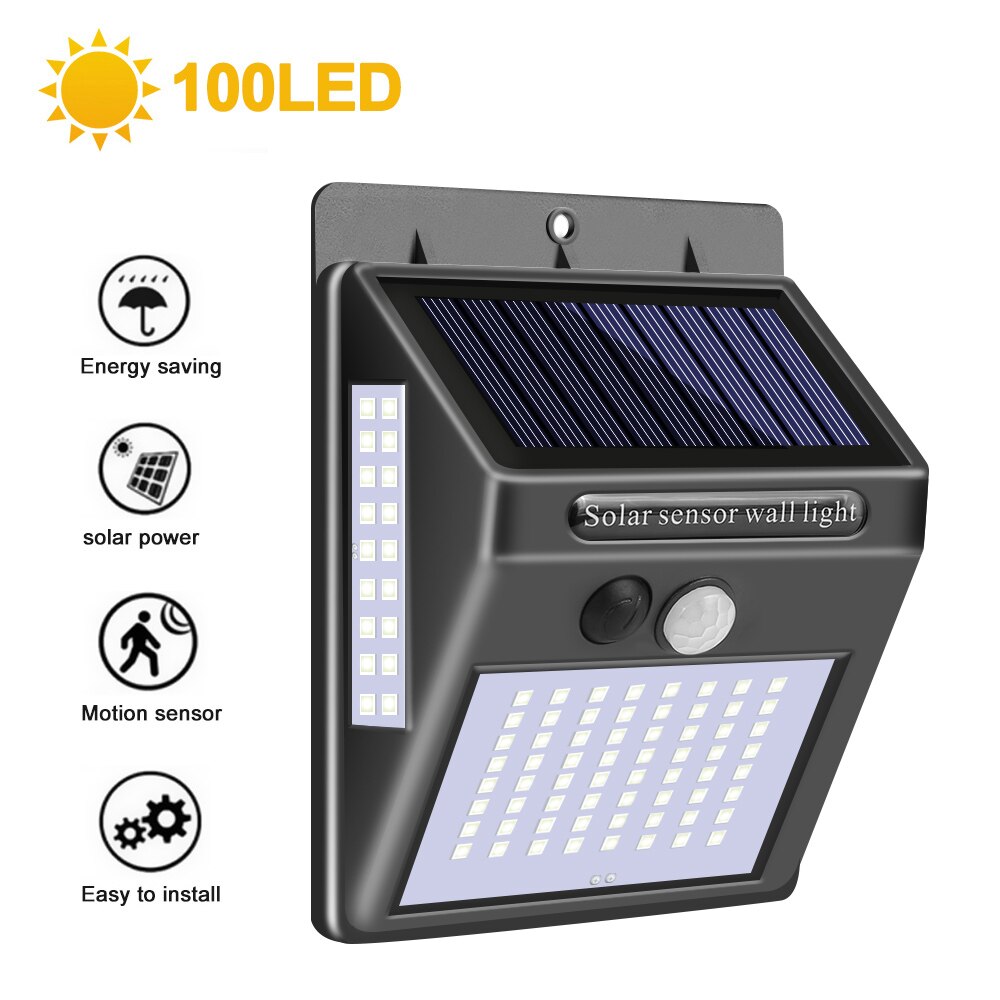 100 Led Solar Light Outdoor Solar Lamp Pir Motion ... – Vicedeal