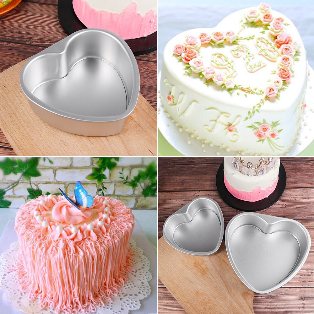 Heart Shaped Cake Pan with Removable Bottom Anodiz... – Grandado