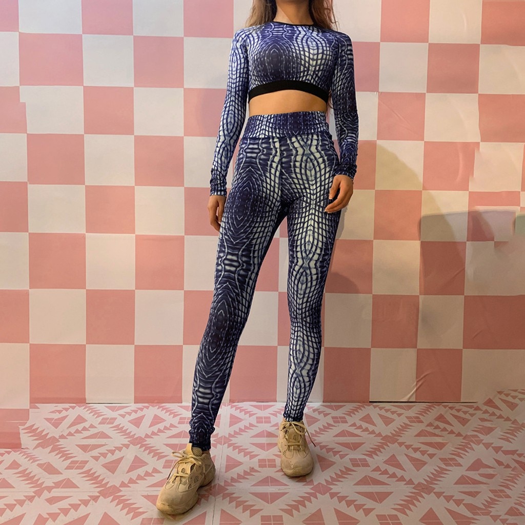 Women Sports Suit Snake Printed Long Sleeve Gym To... – Vicedeal
