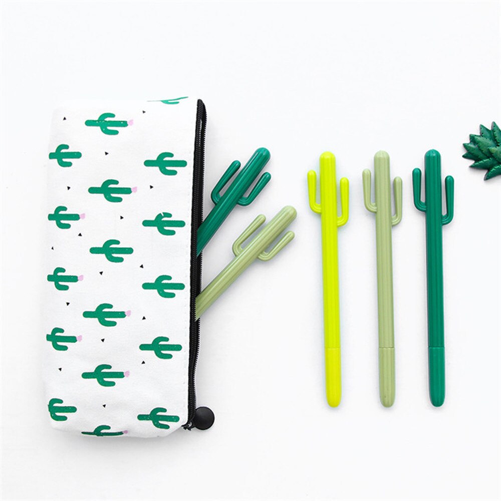 Korean Stationery Cute Kawaii Cactus Gel Pen Offic... – Grandado