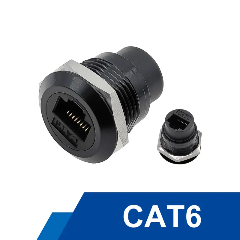 1Pcs Metal round socket D-type RJ45 through networ... – Grandado