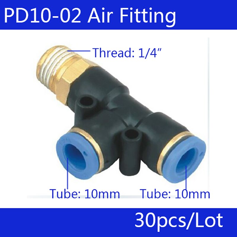 30Pcs PD10-02, Pneumatic 1/4" Thread 10mm One... – Grandado